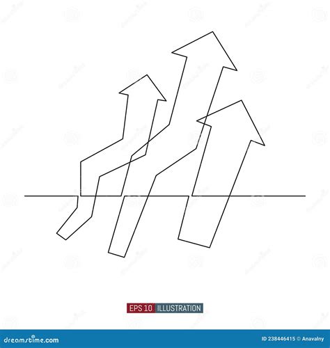 continuous line drawing of multiple arrows template for your design