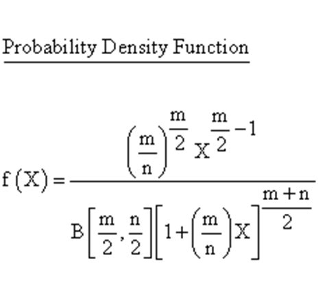Statistical Distributions Fisher F Distribution Probability DensityFunction