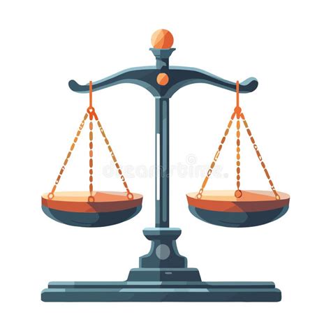 Justice Symbolized By Balanced Scales Of Law Stock Vector