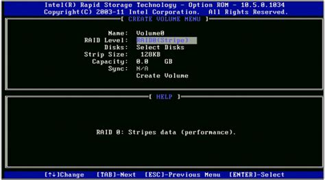 Using The Intel Rapid Storage Technology Option ROM To Create A RAID Configuration Dell