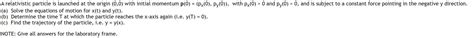 Solved A Solve The Equations Of Motion For X T And Y T Chegg