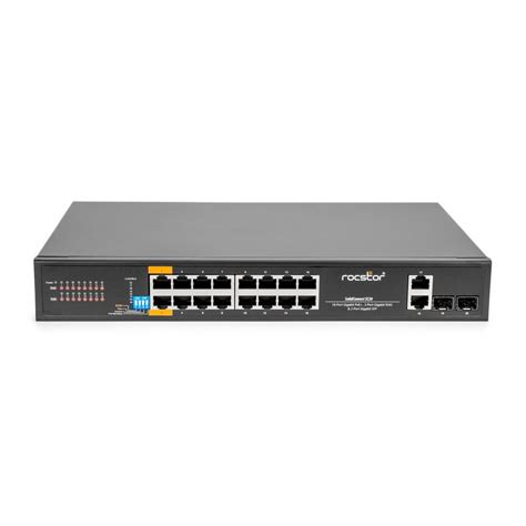 Solidconnect Sc20 20 Port Unmanaged Ethernet Switch 16 Port Poe 2 Port Rj45 And 2 Port Sfp