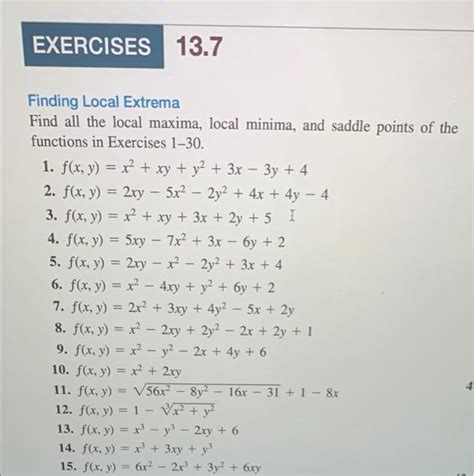 solved exercises 13 7 finding local extrema find all