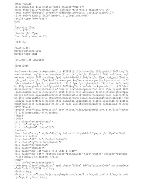 Html Compiler Code Pdf Html Element Html