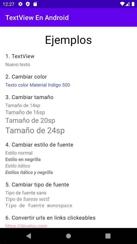 Ejemplo Textview En Android Develou