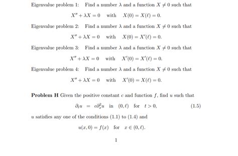 Solved Eigenvalue problem Find a number λ and a function Chegg