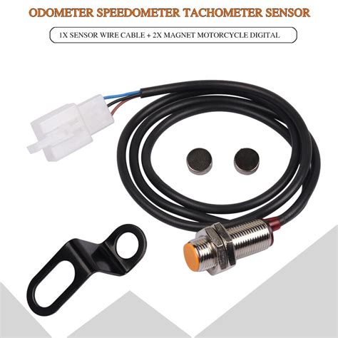 오토바이 주행 거리계 센서 케이블 내구성 디지털 속도계 마그네틱 센서 와이어 교체 키트 2 자석 범용 부품 오토바이 부품