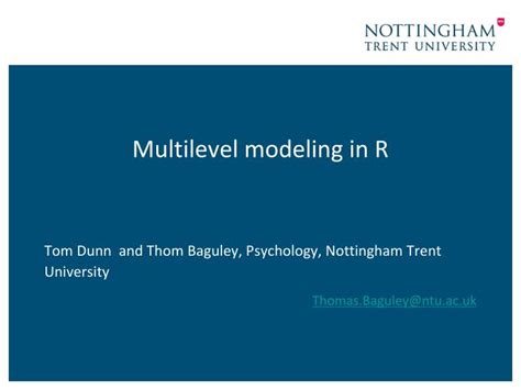 PPT Multilevel Modeling In R PowerPoint Presentation Free Download ID 3345516