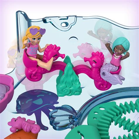 Polly Pocket Bubble Aquarium With Underwater Theme 2 Bubble Making Fe