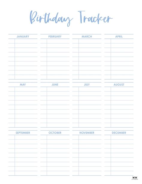 Period Tracker Printable Yearly