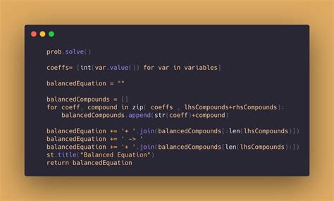How To Balance Chemical Equations In Python Using Constraint Optimization Pulp Towards Data