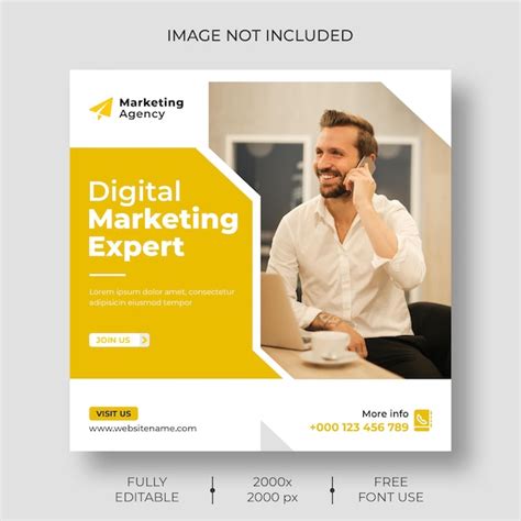 디지털 마케팅 소셜 미디어 및 인스타그램 포스트 템플릿 무료 Psd 파일