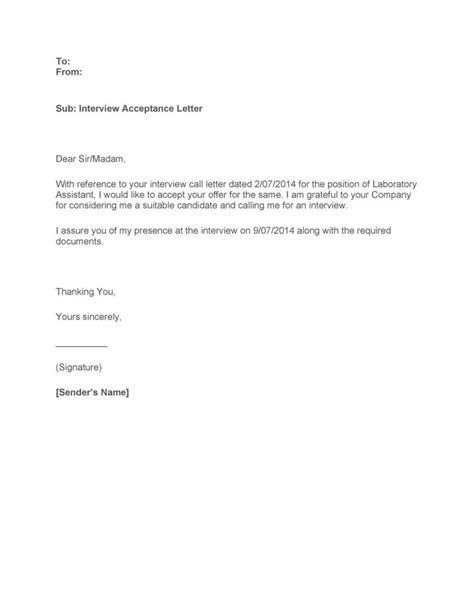 Interview Confirmation Email Template To Candidate