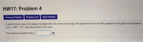 solved hw17 problem 4 previous problem problem list next