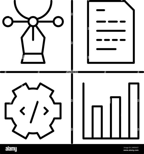 Design Programming Content Manager And Analytics Job Line Icon Vector