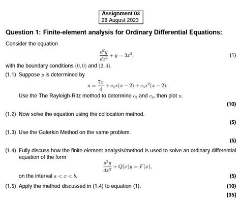 Solved Question 1 Finite Element Consider The Chegg Com