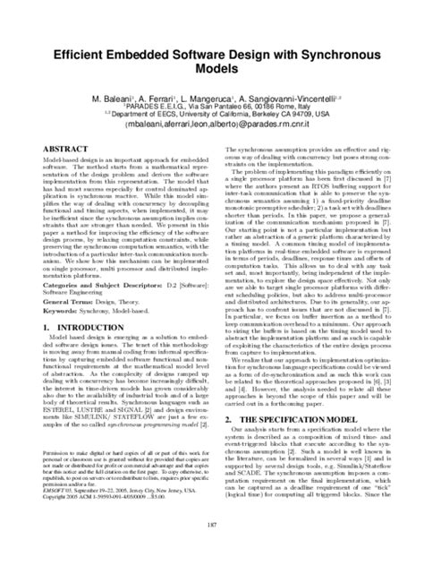Pdf Efficient Embedded Software Design With Synchronous Models
