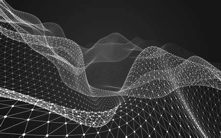 Abstract Polygonal Space Low Poly Dark Background With Connecting Dots
