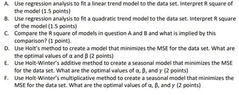 A Use Regression Analysis To Fit A Linear Trend