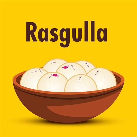 Afiche De Ilustración Vectorial De Deliciosos Dulces Indios Rasgulla