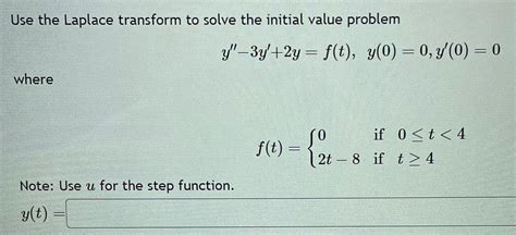 Solved Use The Laplace Transform To Solve The Initial Value