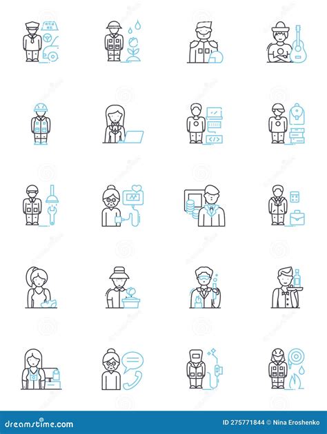 Time Management Linear Icons Set Efficiency Prioritization