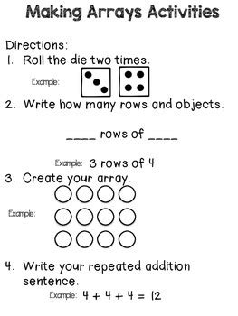 Hip Hip Array A Template For Making Arrays By Amy VonKahle TpT