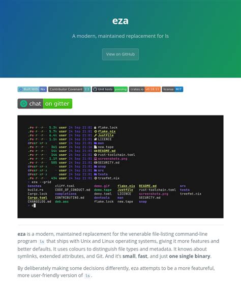 An Alternative To The Ls Command Eza Command Devnudge