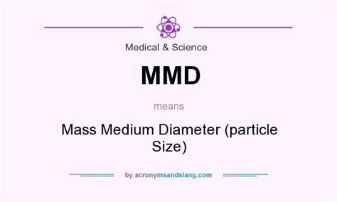 mmd mass medium diameter particle size in medical and science by