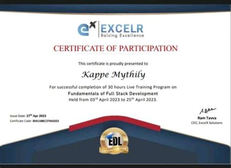 K Mythily On Linkedin Excelr