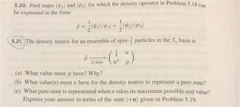 solved 20 find states ly and i ψ2 for which the density