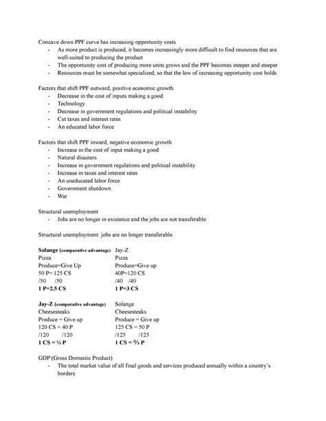 Macroeconomics 2 Concave Down Ppf Curve Has Increasing Opportunity Costs As More Product Is