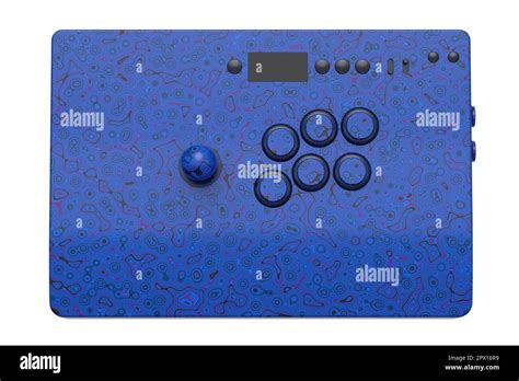 Vintage Arcade Stick With Joystick And Tournament Grade Buttons With Seamless Wavy Pattern On