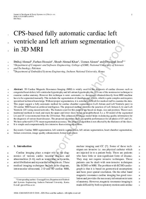 pdf cps based fully automatic cardiac left ventricle and left atrium