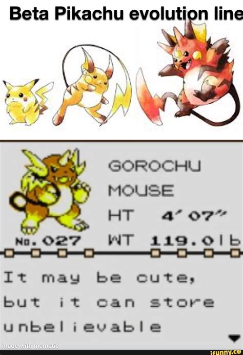 Beta Pikachu Evolution Line Al Mouse Ht No Wt It May Be Cutes But It