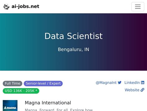 [hiring] Data Scientist In Bengaluru In R Ai Ml Jobs