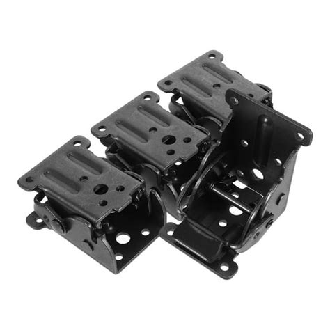 4 Pcs Black Carbon Steel Folding Table Brackets Self Locking Hinges For