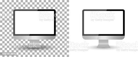 화면 이 비어 있는 컴퓨터 모니터 모형 Pc 격리 된 데스크톱 프레임이 있는 노트북 투명 한 배경에 현대 아이콘 디스플레이가