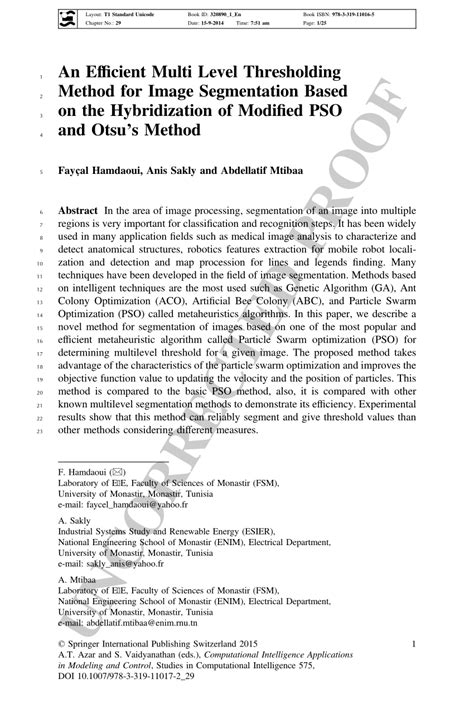 pdf an efficient multi level thresholding method for image