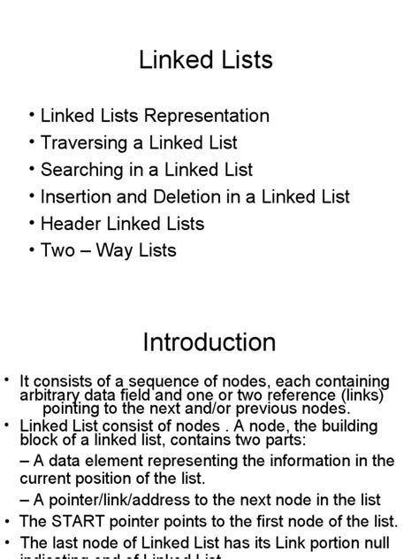 an in depth analysis of linked list data structures representation
