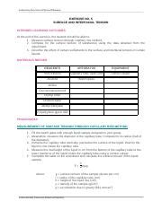 Surface Interfacial Tension Lab Exercises Methods Course Hero