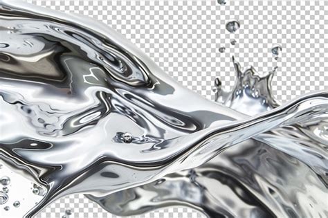 Silver Mercury Stream Fluid Metal Motion | Premium AI-generated PSD