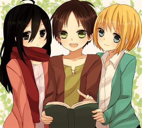 Armin Mikasa And Eren By Cutekirby10 On Deviantart