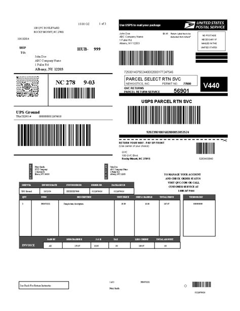 Qvc Return Label Printable Printable Labels