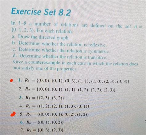 Solved Exercise Set In A Number Of Relations Are Chegg