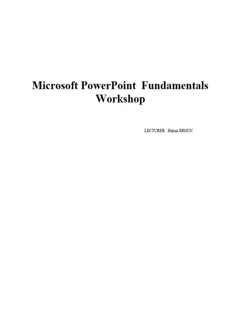 Microsoft Powerpoint Fundamentals Pdf Microsoft Power Point