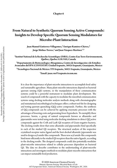 Pdf From Natural To Synthetic Quorum Sensing Active Compounds