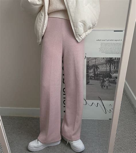 몽그라미 4color 베어 니트 골지 와이드 밴딩 팬츠몽그라미2 위시버킷