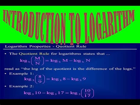 Introduction to the basics of logarithm - YouTube