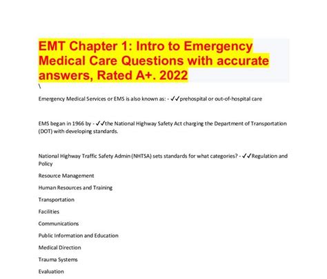Emt Chapter 4 Questions And Answers 100 Correct Emt Assessment Primary Chapter Threats Emt Chapter 4 Questions And Answers 100 Correct Emt Assessment Primary Chapter Threats